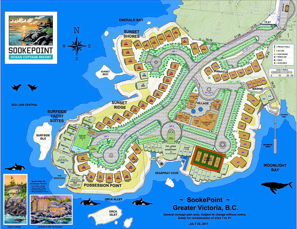 SookePoint Ocean Cottage Resort site plan – Luxury Residence
